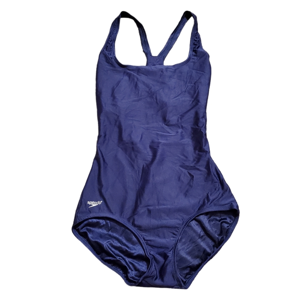 Speedo Navy 10 Womens Onepiece Swimsuit - Gem